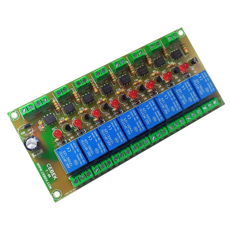 T-6 Interface 8 relays 12VDC 1 contact